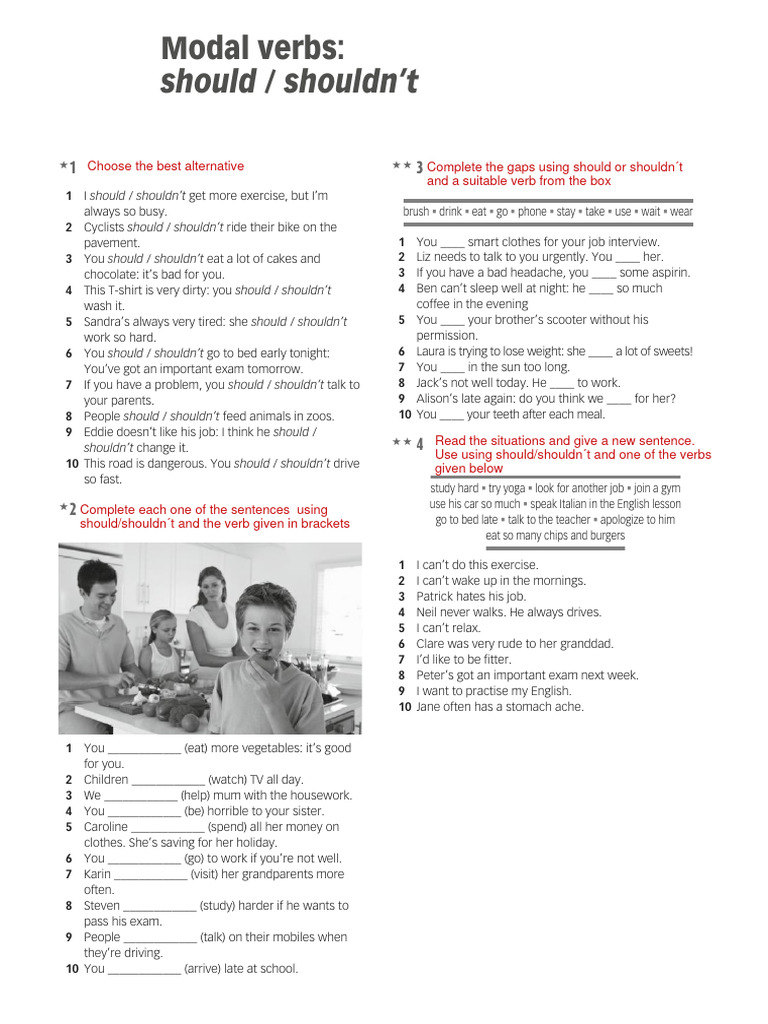 Should/Shouldn't Modal Verb Guide | PDF | Self-Improvement
