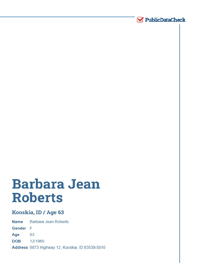 People Report - Barbara Jean Roberts | PDF