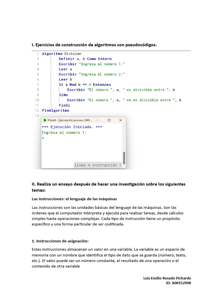 Construcción de algoritmos con pseudocódigos^ | PDF | Lenguaje de programación | Variable ...
