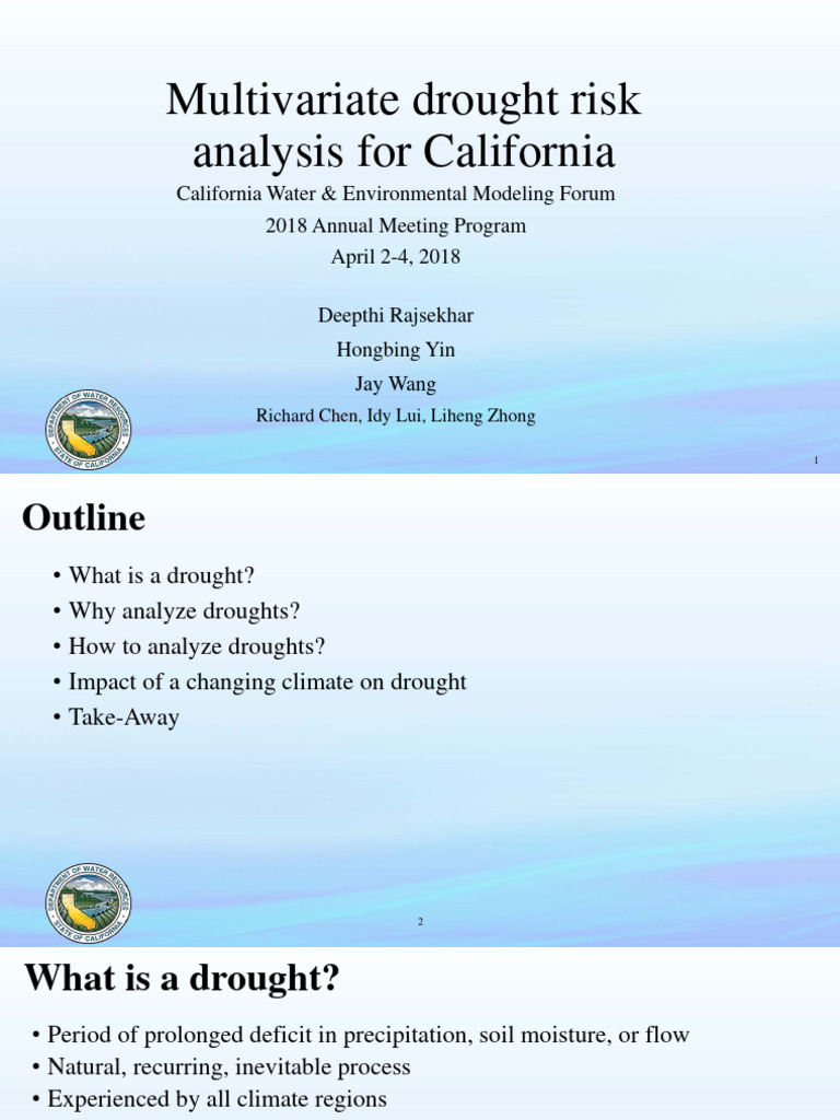 4 Deepthi Rajsekhar Multivariate Drought Risk Analysis For California | PDF | Drought | Normal ...