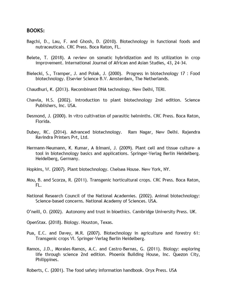 References | PDF | Biotechnology | Health Sciences