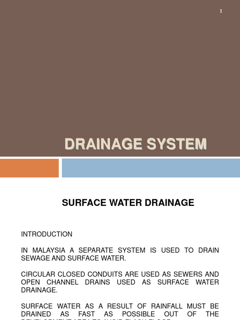Surface Water Drainage Systems in Malaysia | PDF | Storm Drain | Drainage