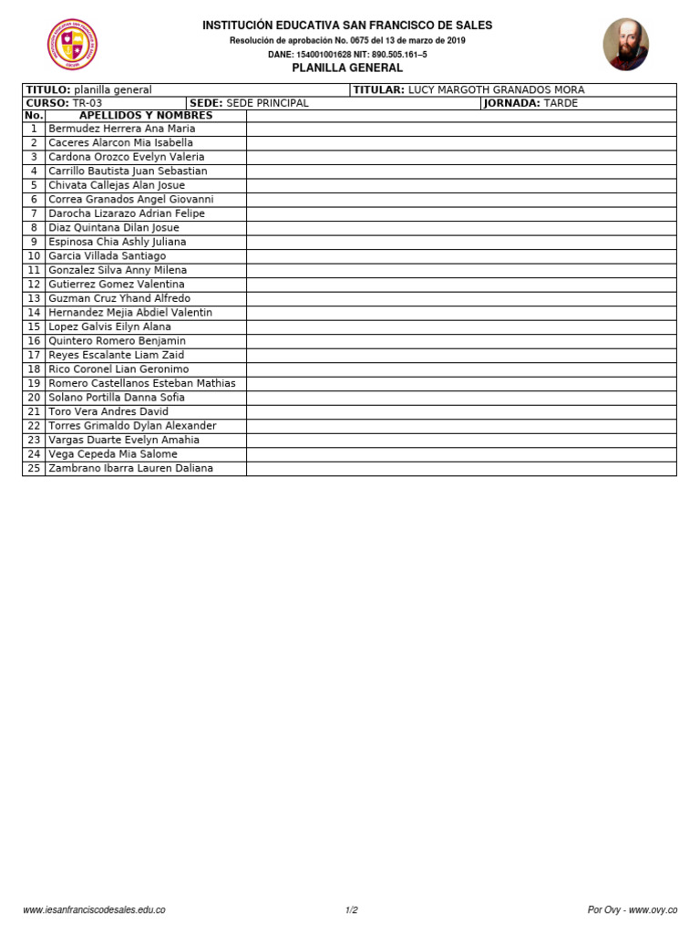 Planilla General | PDF