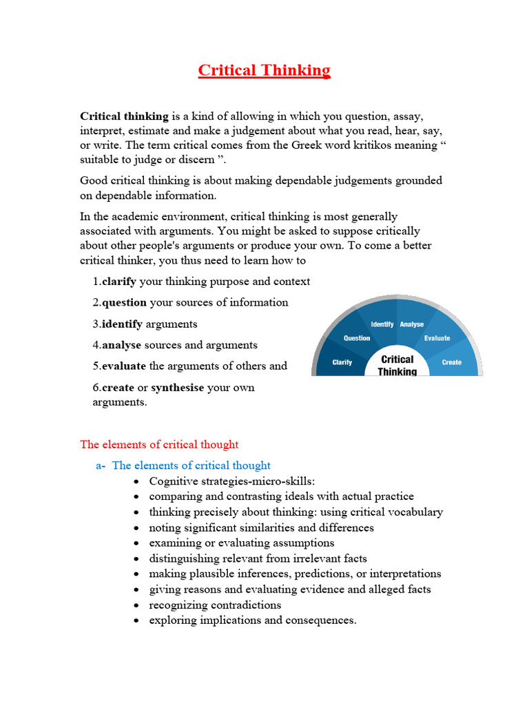 Critical Thinking | Download Free PDF | Critical Thinking | Thought