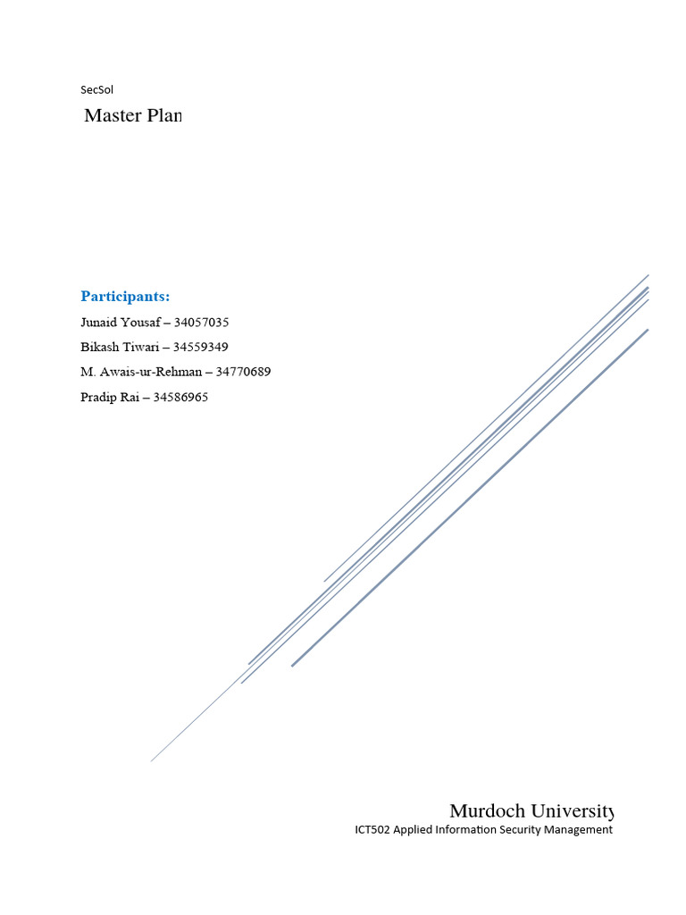 ICT502 S1 2023 Master Plan SecSol | PDF | Security | Computer Security
