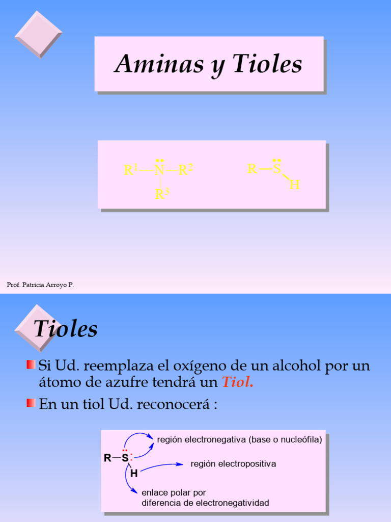 Aminas - tiol | PDF | Amina | Tiol