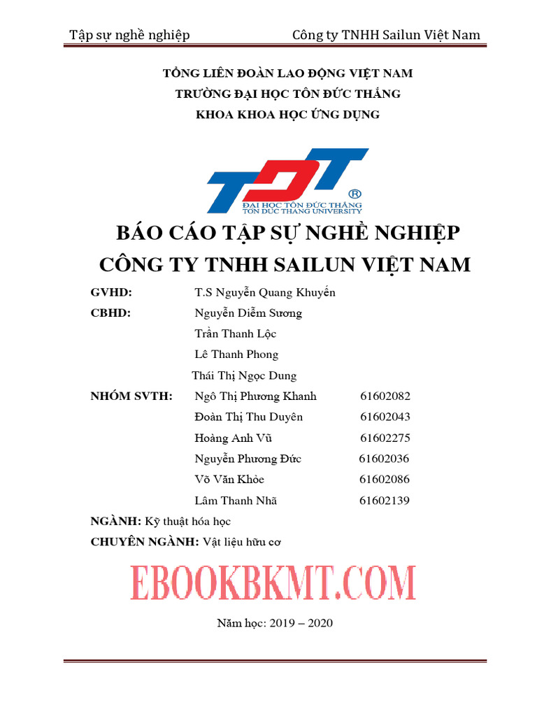 Báo Cáo Thực Tập Về Lốp Xe Cao Su - Baó Cáo Chuyên Ngành Vật Liệu Hữu Cơ (Công Ty TNHH Sailun ...
