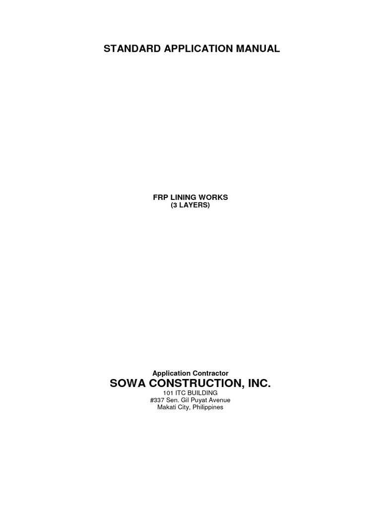 FRP Lining Application Guide with RIPOXY | PDF | Fiberglass | Fibre ...