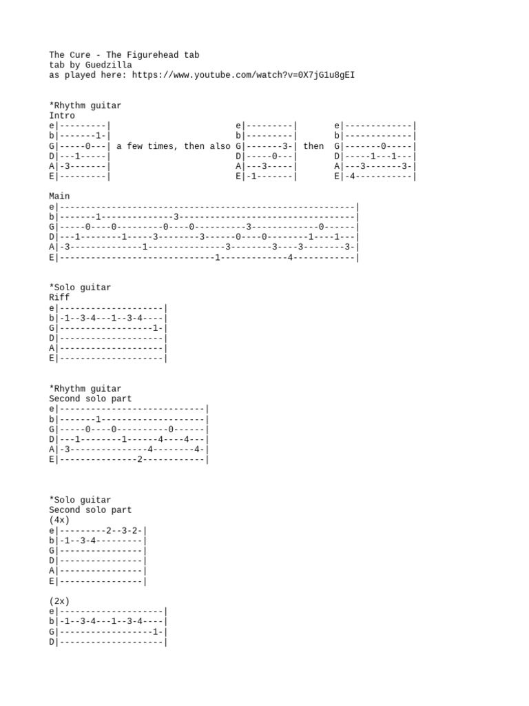 The Figurehead (The Cure) | PDF | Musicology | Recorded Music