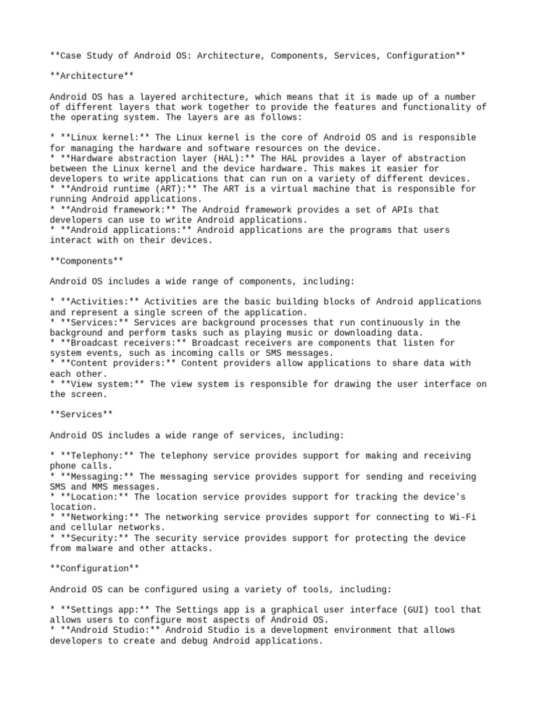 casestudyofandroidos(real) | PDF | Android (Operating System) | Operating System