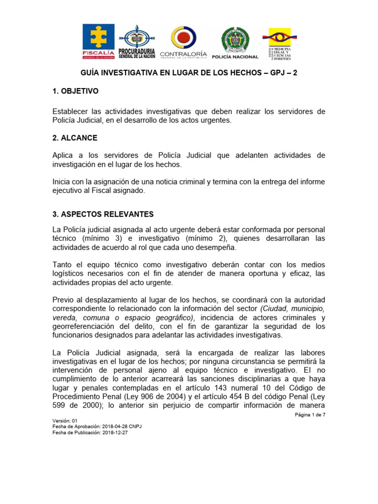 GPJ Investigativa Lugar Hechos V 01 | PDF | Policía | Judicaturas