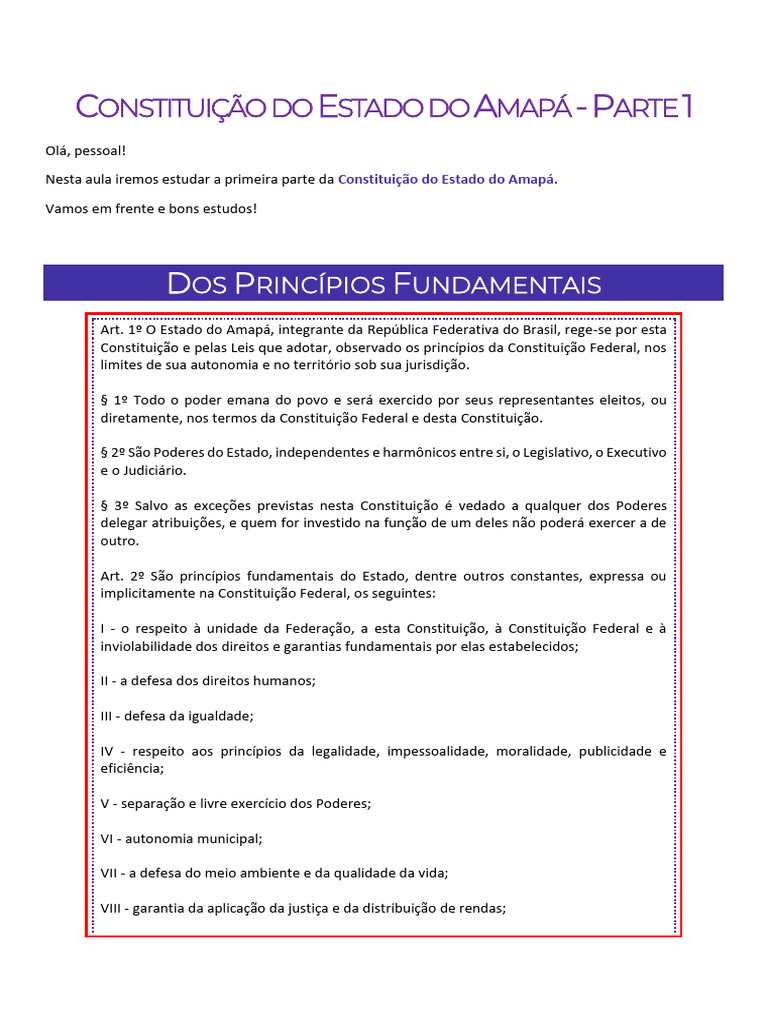 Constituicao Do Estado Do Amapa Parte 1 Teoria 3b32 M 1 5 9bbb | Download grátis PDF | Vereador ...