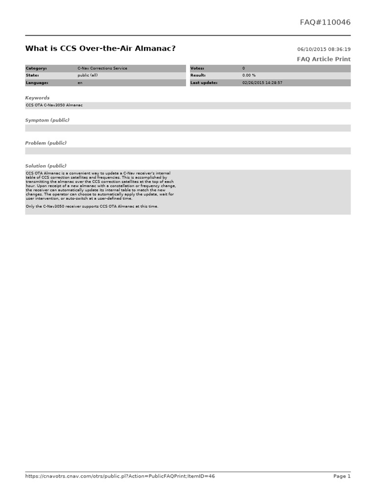 CCS OTA Almanac for C-Nav3050 | PDF | Technology & Engineering