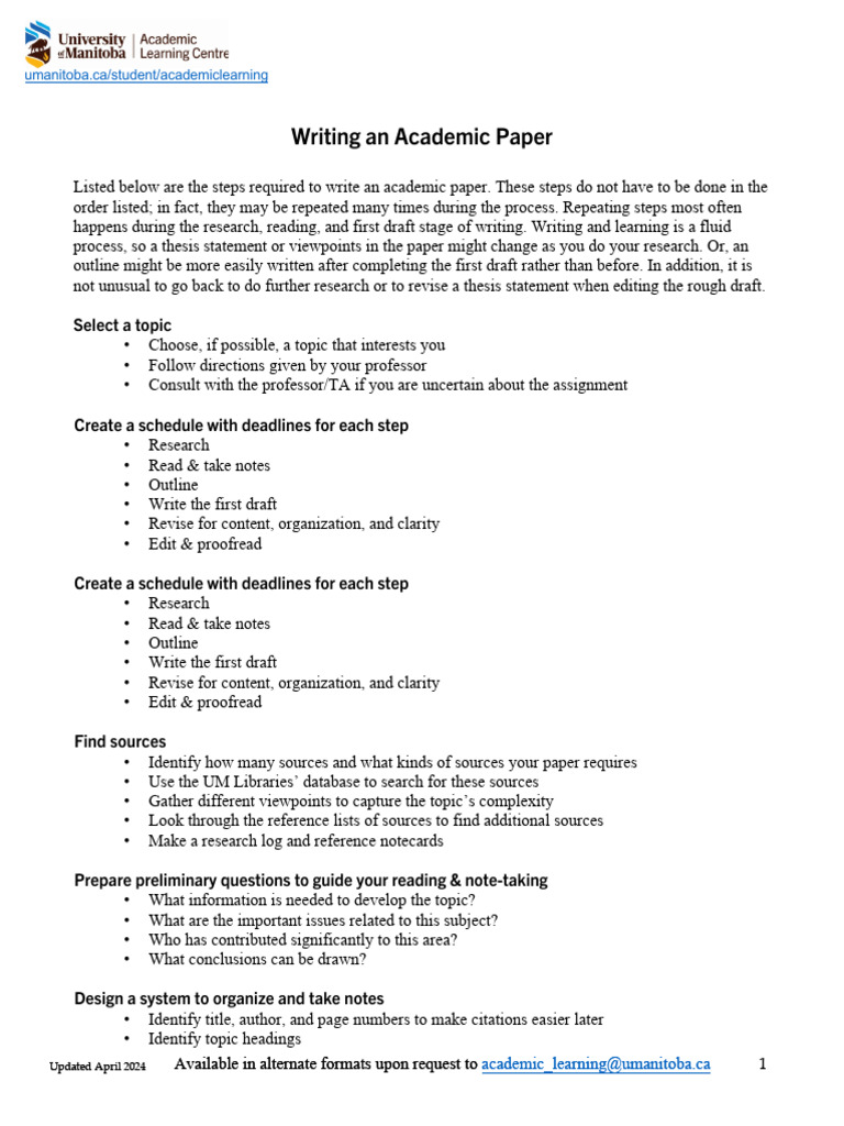 Writing An Academic Paper | PDF | Thesis | Citation