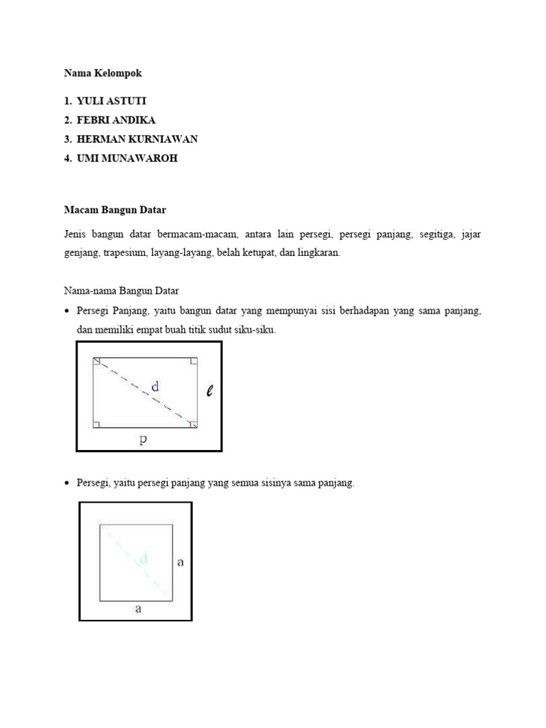 Bangun Datar 2 Dimensi | PDF | Metode & Bahan Ajar
