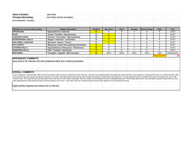 copy of jana wille interview day rubric template for education and ...