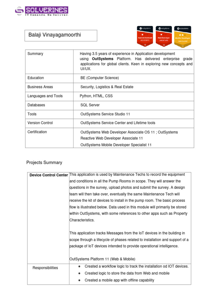 Profile Balaji Vinayagamoorthy OS Developer | PDF | Mobile App | World Wide Web