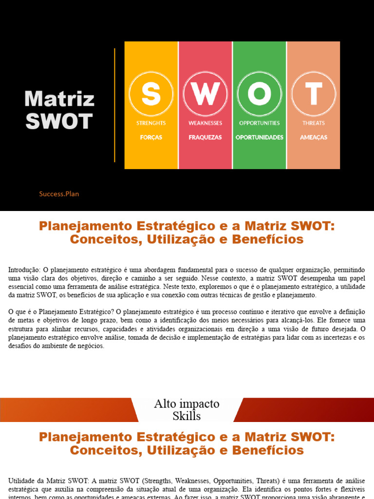Matriz SWOT | Download grátis PDF | Análise SWOT | Planejamento estratégico