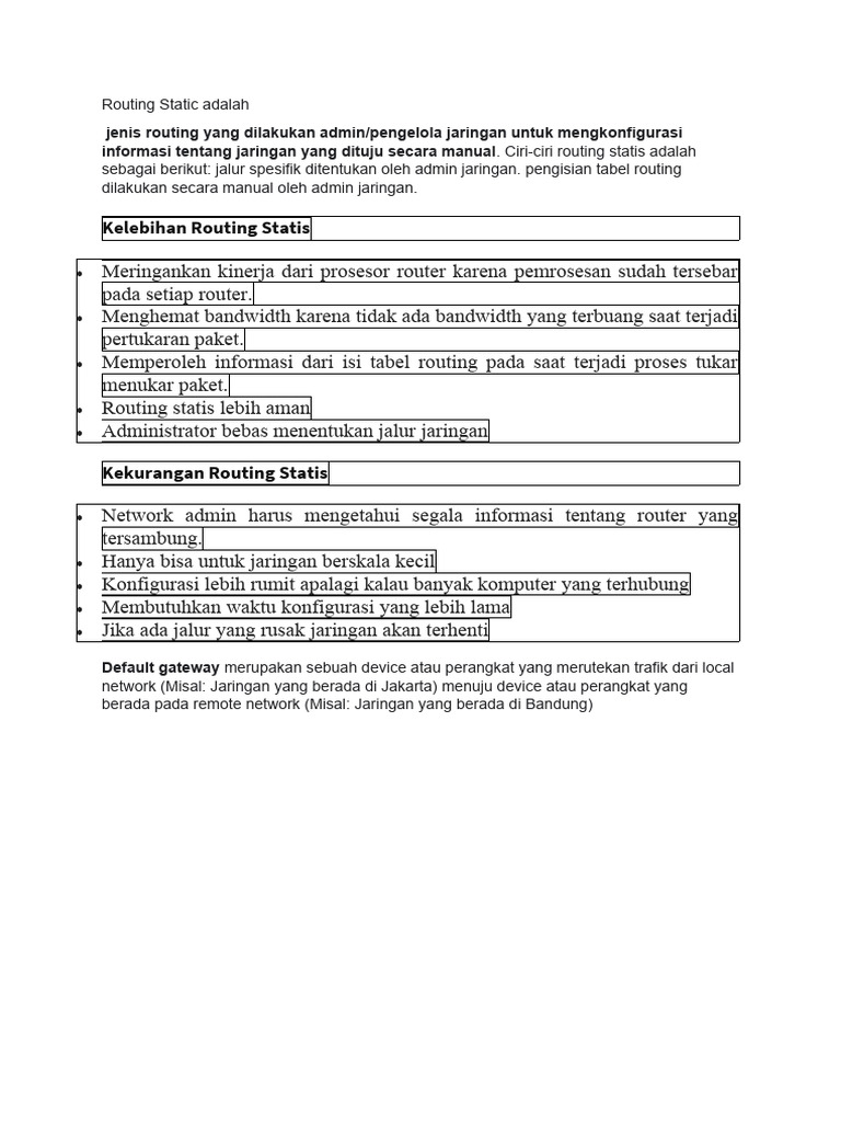 Routing Static Adalah | PDF