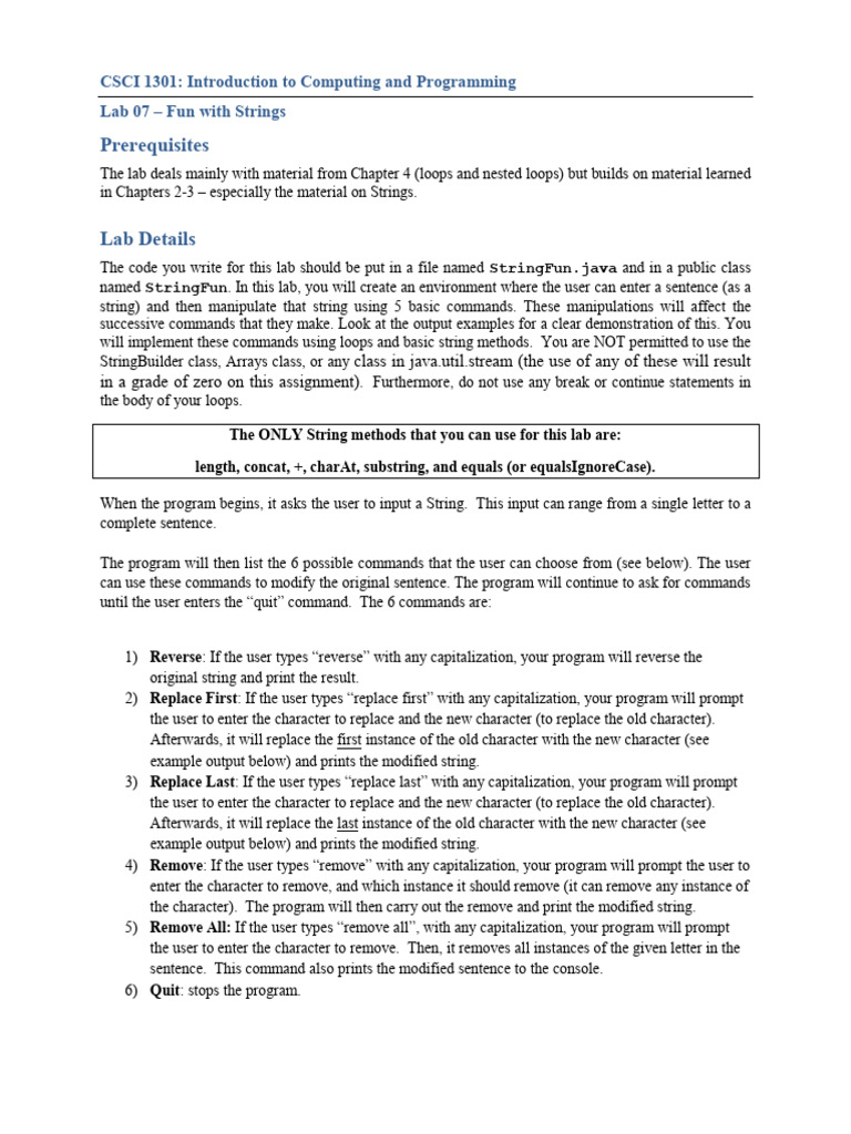 Lab 07 | Download Free PDF | Control Flow | String (Computer Science)