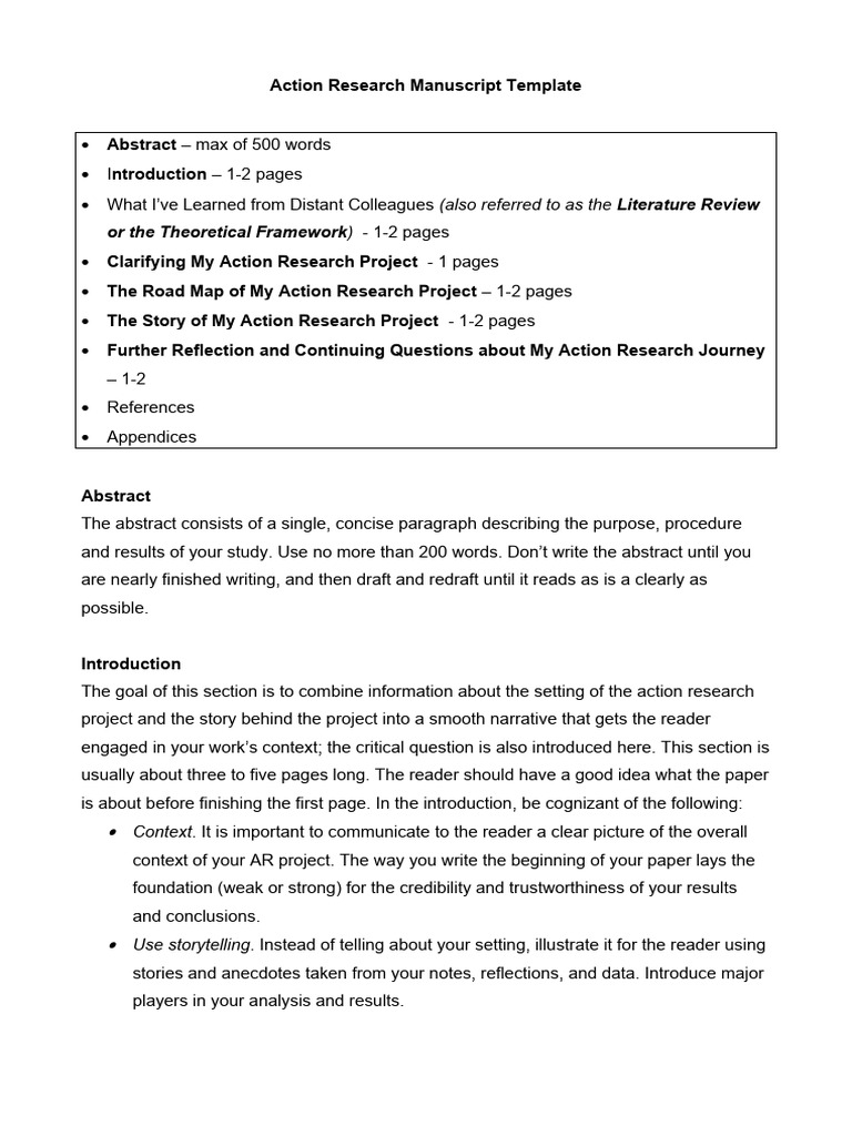 Action Research Template | PDF | Data | Narrative