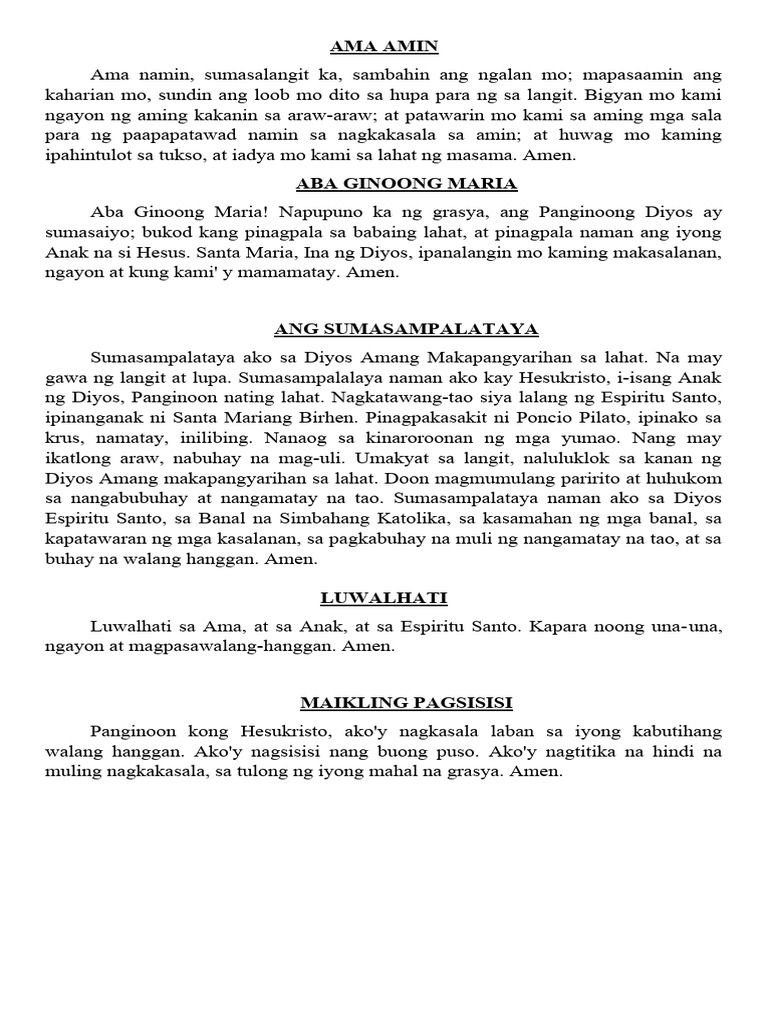 Pangunahing Panalangin | PDF