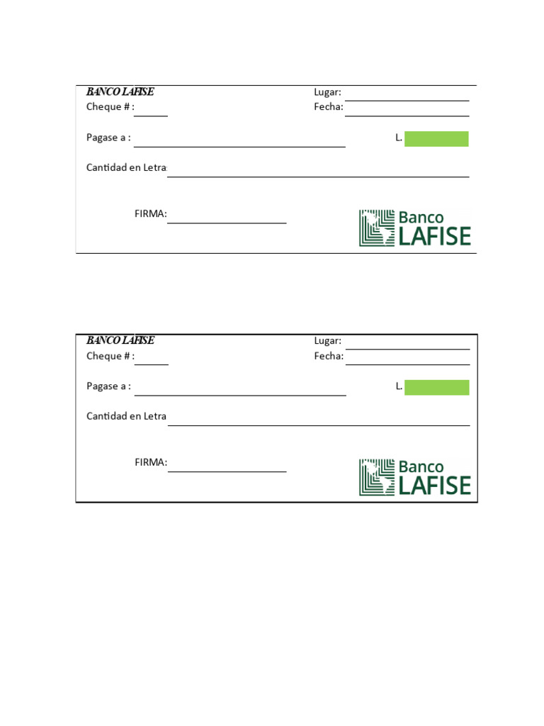 Cheque de Bco. LAFISE para Imprimir | PDF