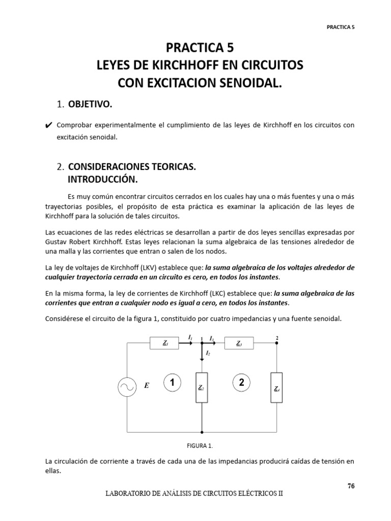 p5 Leyes de Kirchhoff en c.A | PDF | Red eléctrica | voltaje p5 Leyes de Kirchhoff en c.A | PDF | Red eléctrica | voltaje