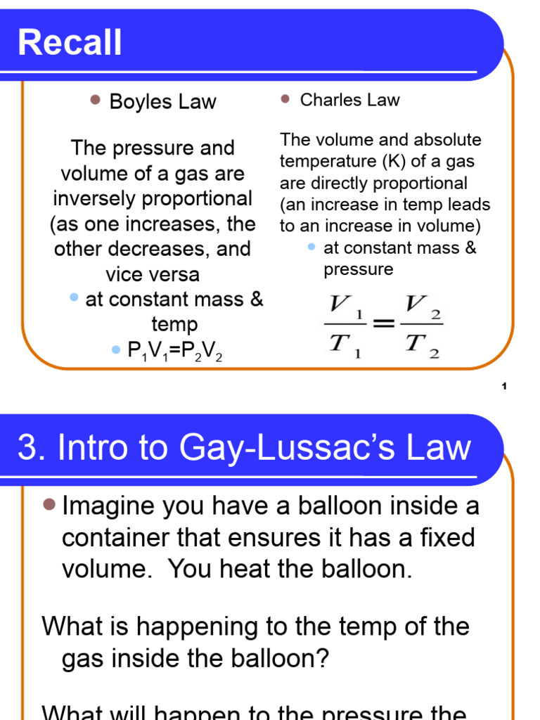 Gas Laws: Boyle, Charles, Gay-Lussac | PDF | Gases | Mole (Unit)