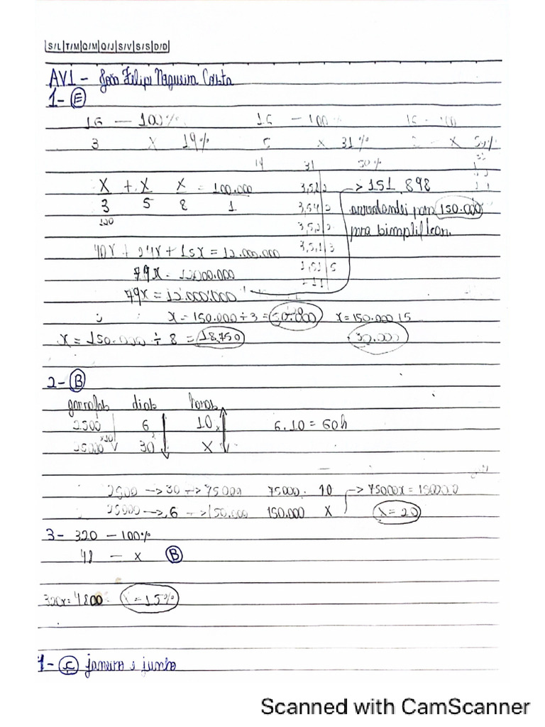 AV1 MÉTODOS QUANTITATIVOS | PDF