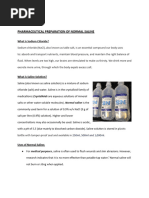 Normal Saline: Uses and Guidelines | PDF | Saline (Medicine) | Electrolyte