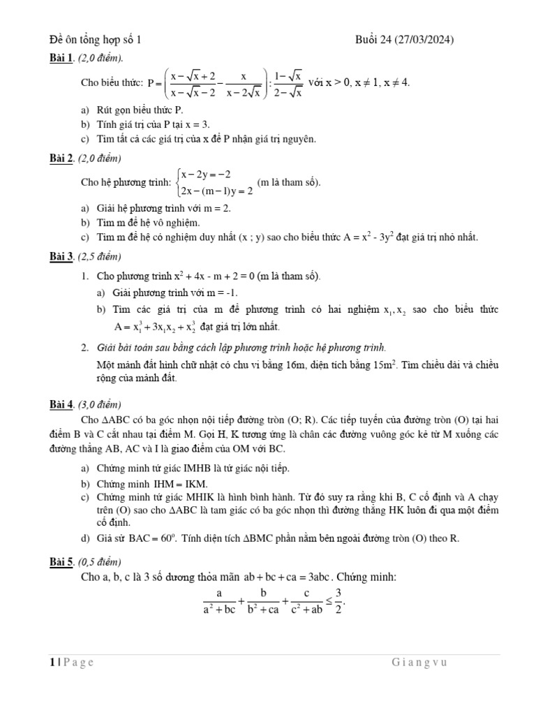 Bu I 24-T NG H P 1 | PDF