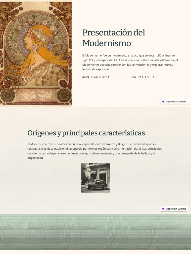 Presentacion Del Modernismo | PDF | Art Nouveau | Simbolismo (Artes)
