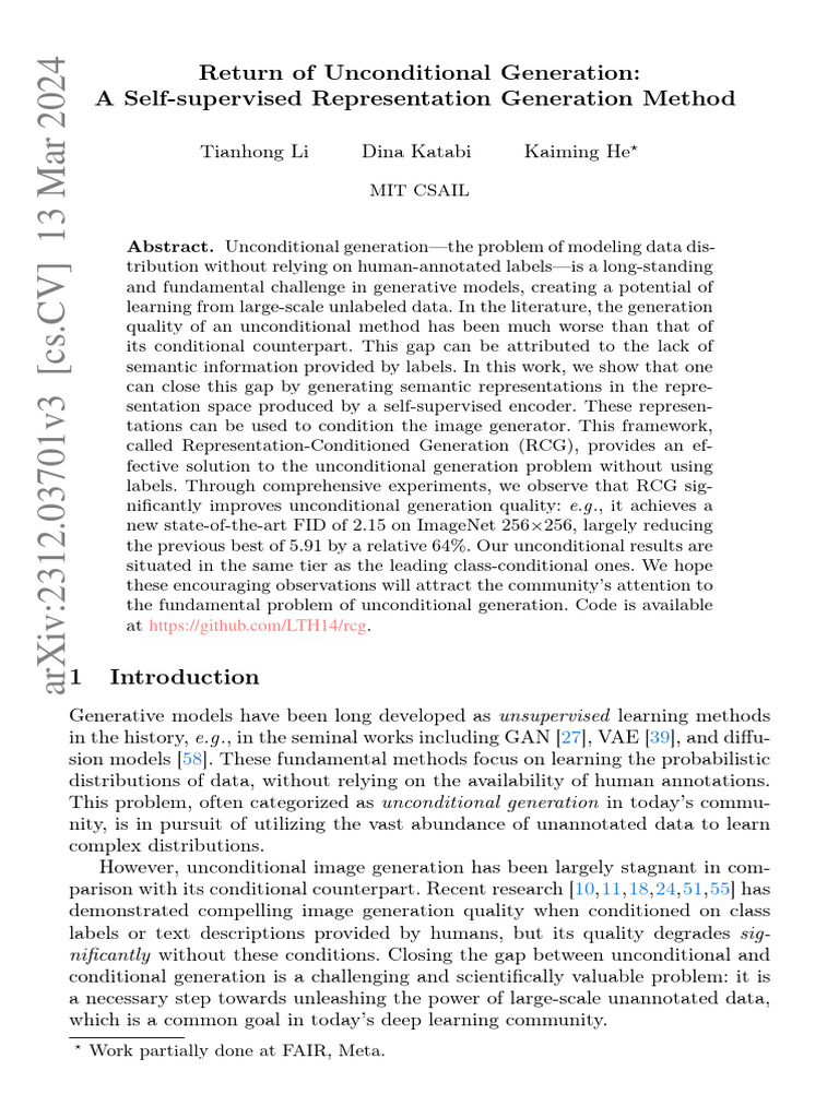 Return of Unconditional Generation | PDF | Machine Learning | Artificial Intelligence