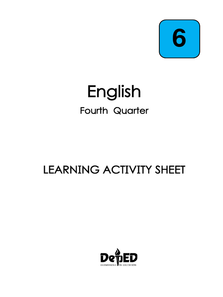English 6 LAS Q4 1 | PDF | Grammatical Number | Verb