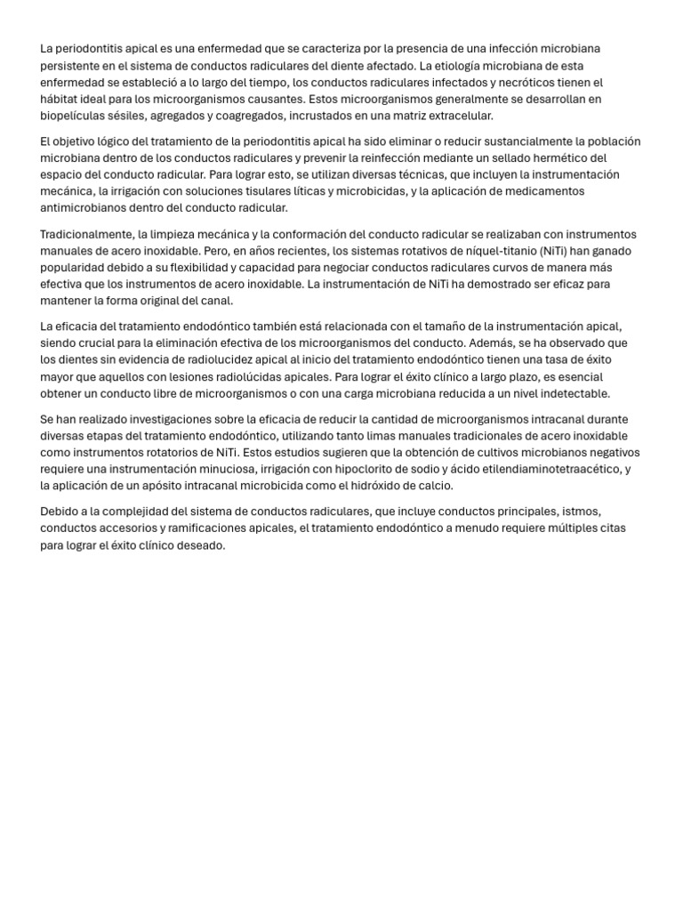 Periodontitis apical: Tratamiento endodóntico eficaz | PDF ...