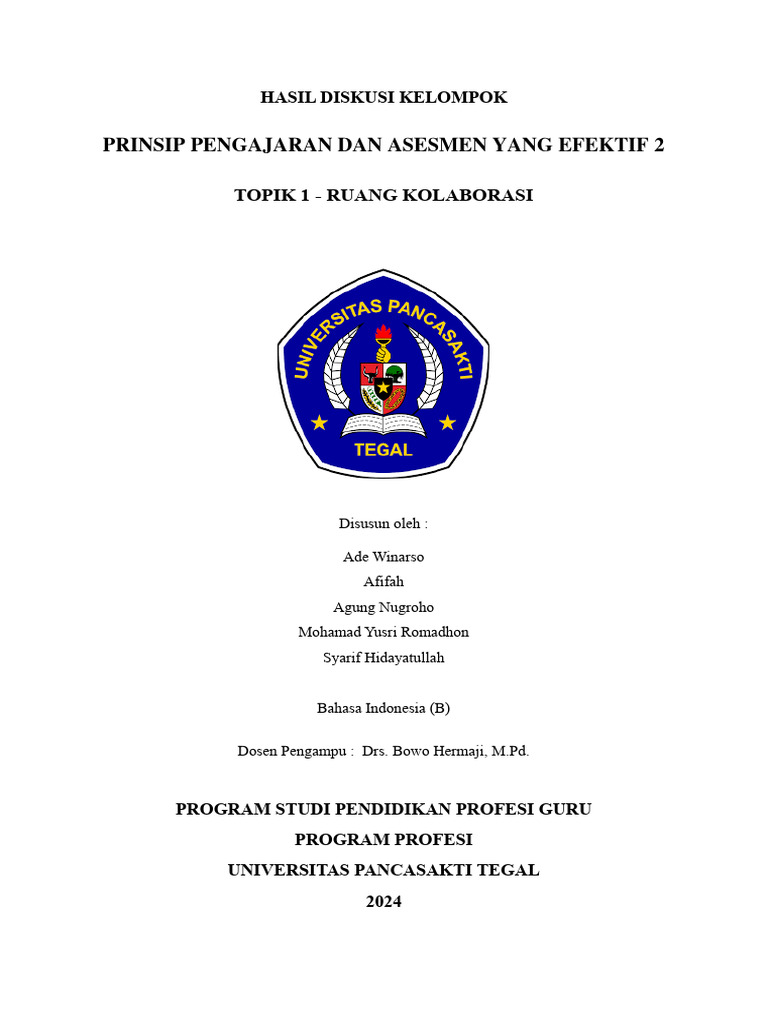 Asesmen 2 - Topik 1 - Ruang Kolaborasi (Kelompok) | PDF