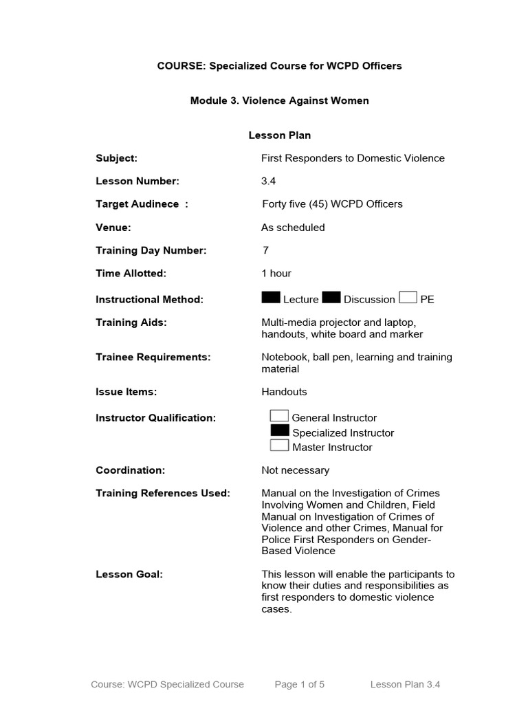 M3L4 - First Responders To Domestic Violence | PDF | Domestic Violence | Violence