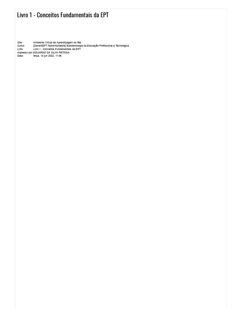 Livro 1 - Conceitos Fundamentais Da EPT | PDF | Science | Conhecimento