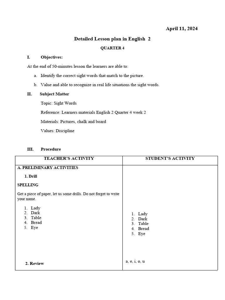 ENGLISH 2 week 2 - Copy | PDF | English Language | Teachers