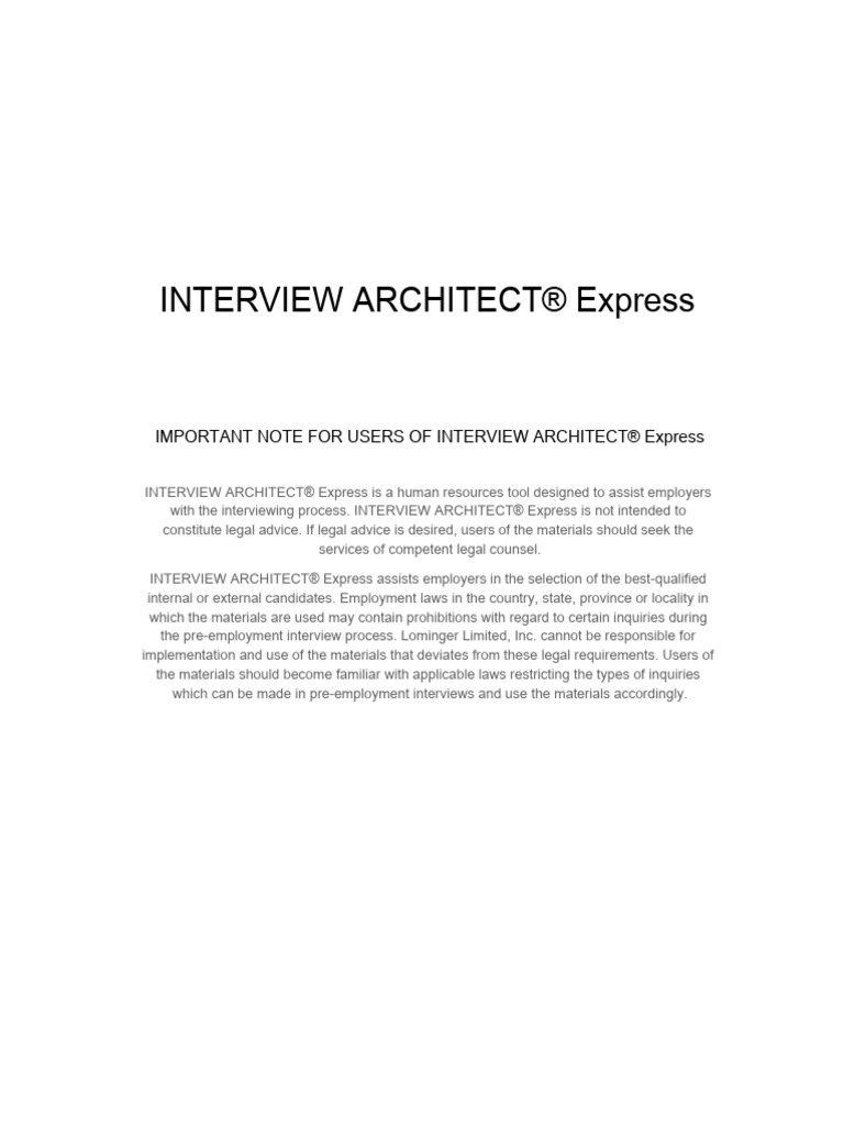 Interview Architect Express - Kom Ferry | PDF | Thought | Emotions