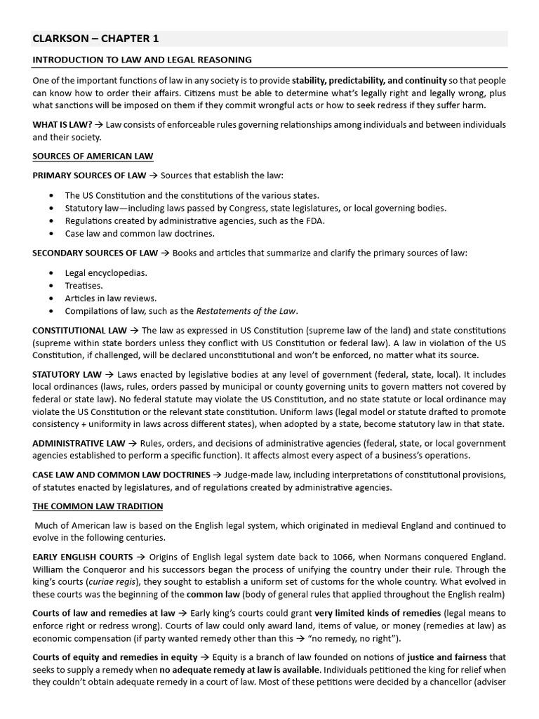 Resumen - Introduction To Law and Legal Systems | PDF | Precedent ...