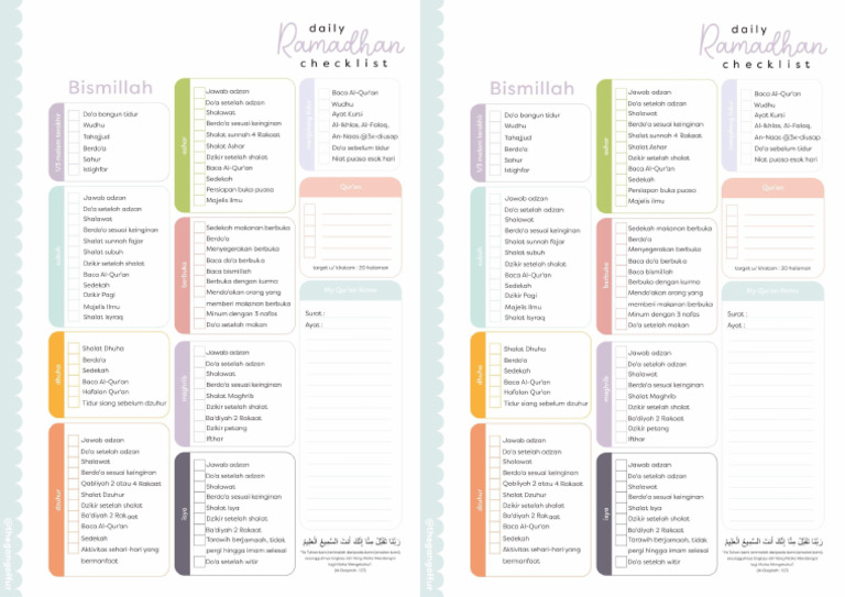 Ramadhan Ceklis | PDF