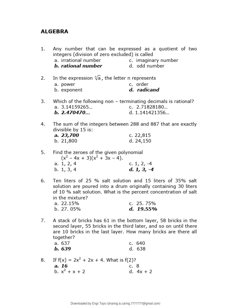 Math Practice Problem | PDF | Numbers | Mathematics