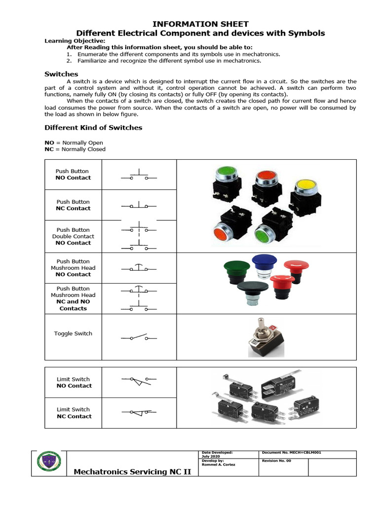 Devices and symbol | PDF | Relay | Switch