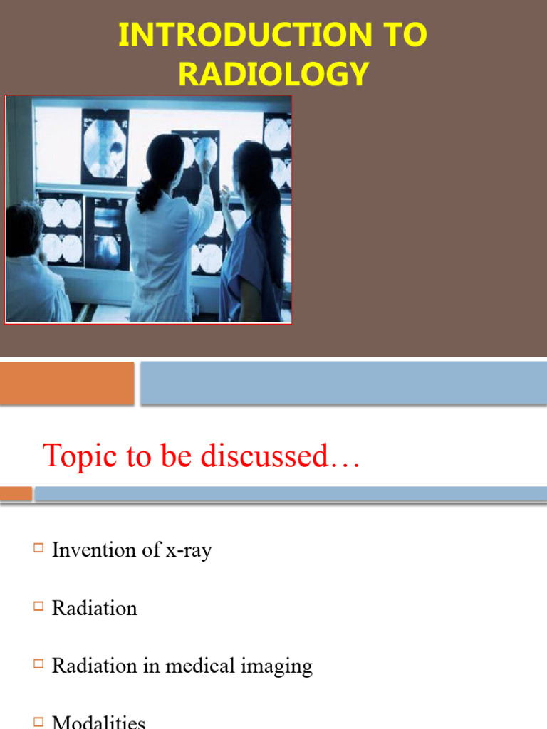 Intro To Radio | PDF | Medical Imaging | Radiology