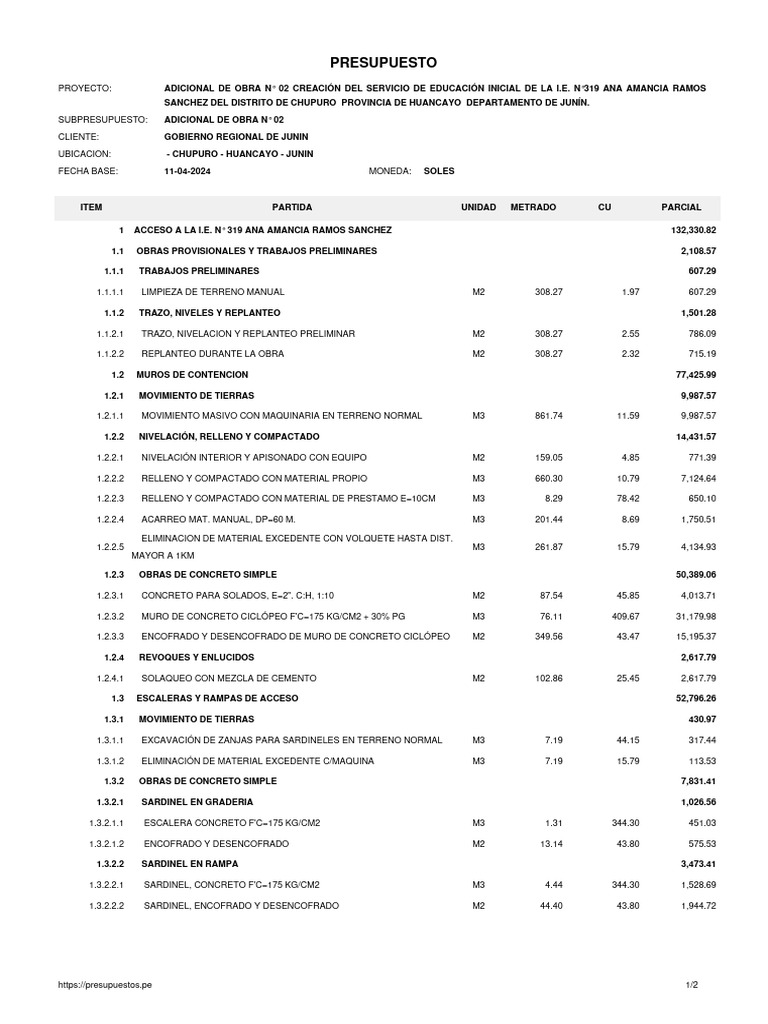 Presupuesto | PDF | edificio | Diseño arquitectonico