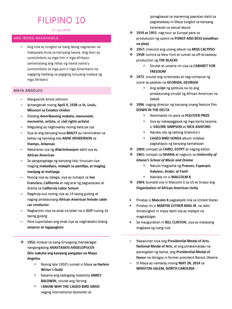 3Q Filipino Maya Angelou | PDF