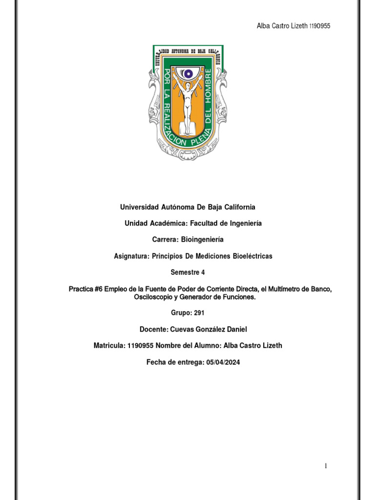 Practica #6 PMB Alba Castro Lizeth 1190955 | PDF | Electrónica ...