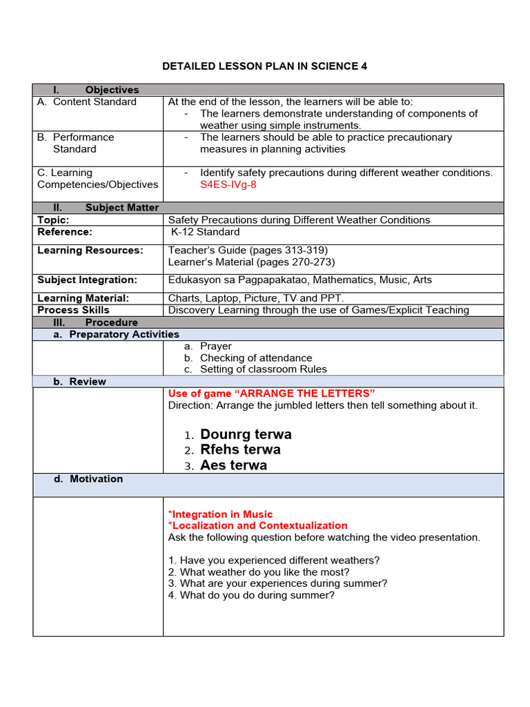 April 17 DLP in Science 4 | PDF | Learning | Lesson Plan